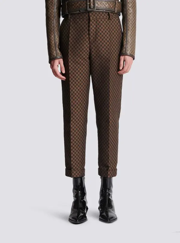 Balmain Monogram Jacquard Straight Leg Pants
