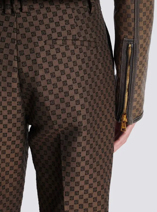 Balmain Monogram Jacquard Straight Leg Pants