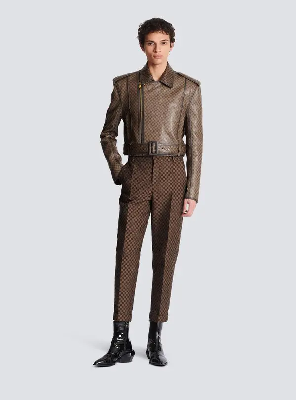 Balmain Monogram Jacquard Straight Leg Pants