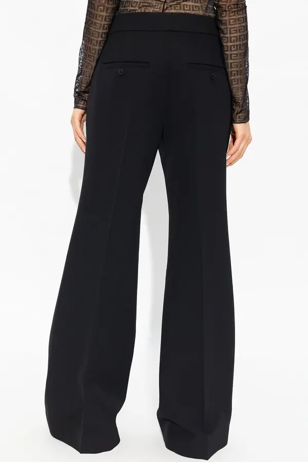 Givenchy Pleat Detailed Flared Trousers - Black