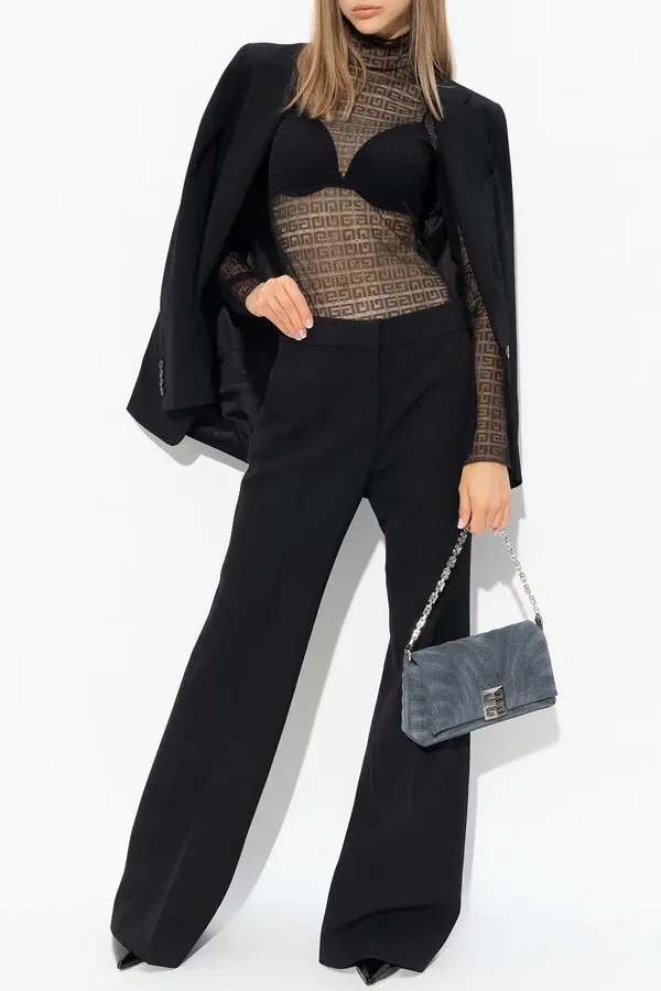 Givenchy Pleat Detailed Flared Trousers - Black