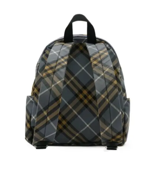 Burberry Classic Checked Backpack With Equestrian Knight Design - Black