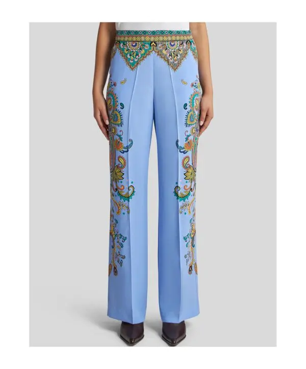 Etro Paisley Print Wide-leg Trousers