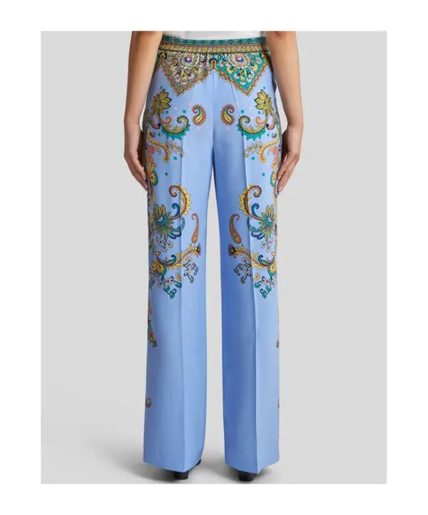 Etro Paisley Print Wide-leg Trousers