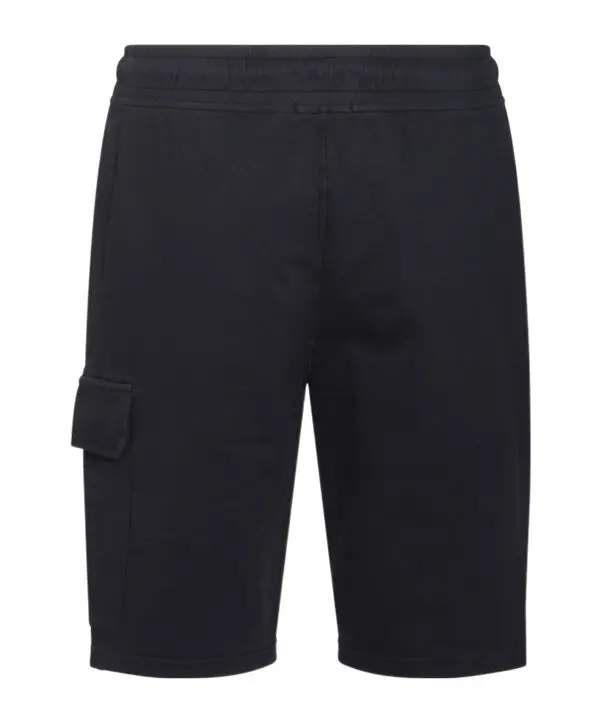 C.P. COMPANY Light Fleece Cargo Shorts With Lens Detail - Total Eclipse