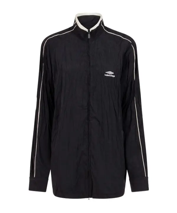 Balenciaga 3b Sports Icon Embroidered Zip-up Jacket - Black