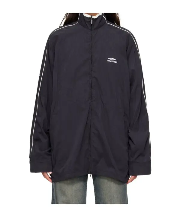 Balenciaga 3b Sports Icon Embroidered Zip-up Jacket - Black