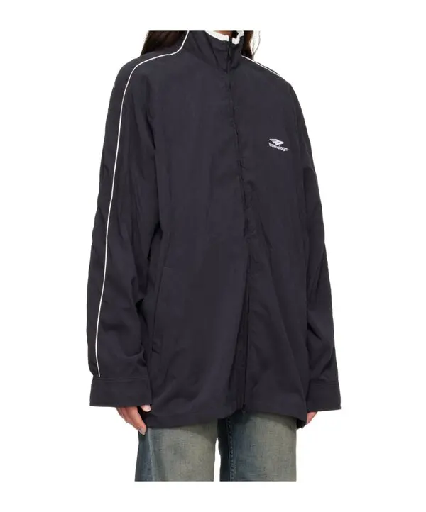 Balenciaga 3b Sports Icon Embroidered Zip-up Jacket - Black