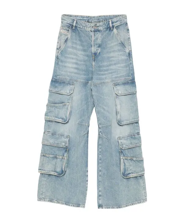 DIESEL® D-sire Straight Leg Cargo Jeans - Blue