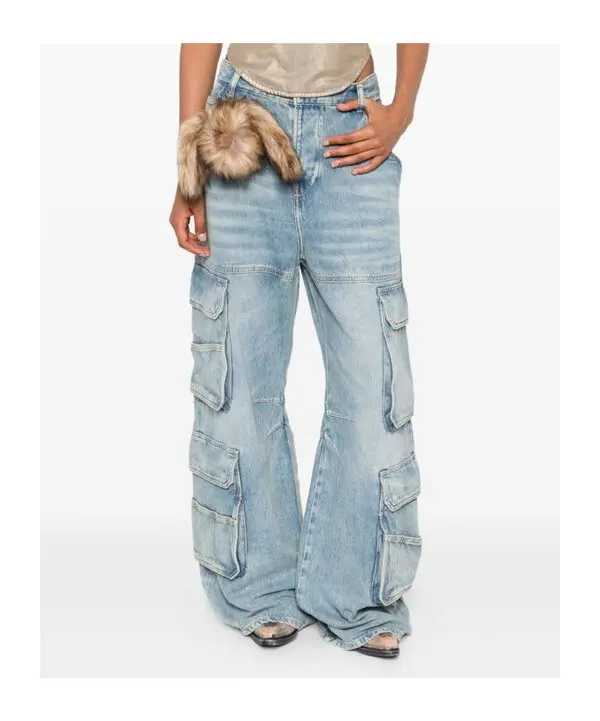 DIESEL® D-sire Straight Leg Cargo Jeans - Blue