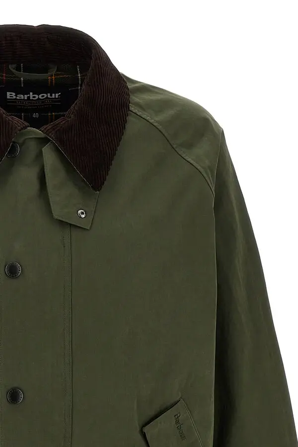 Barbour Long Sleeve Casual Jacket With Corduroy Collar