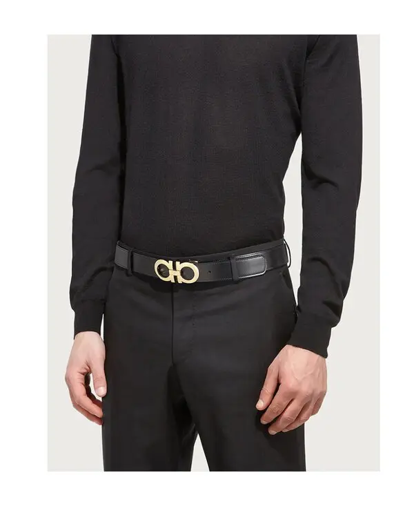 FERRAGAMO Gancini Buckle Belt - Black