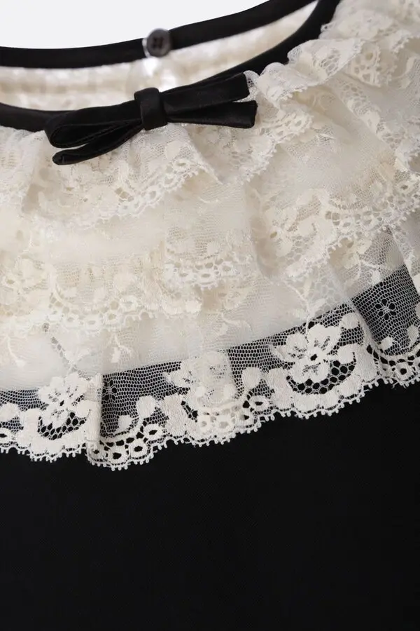 Miu Miu Lace Trimmed Mini Dress