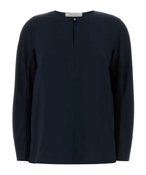 Max Mara Mitico Crewneck Long-sleeved Blouse - Black