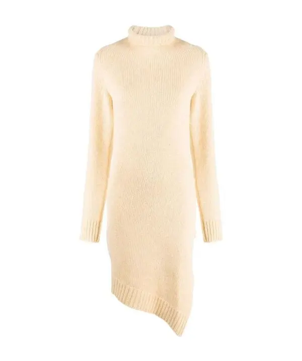 JIL SANDER Asymmetrical Roll Neck Jumper - Nude