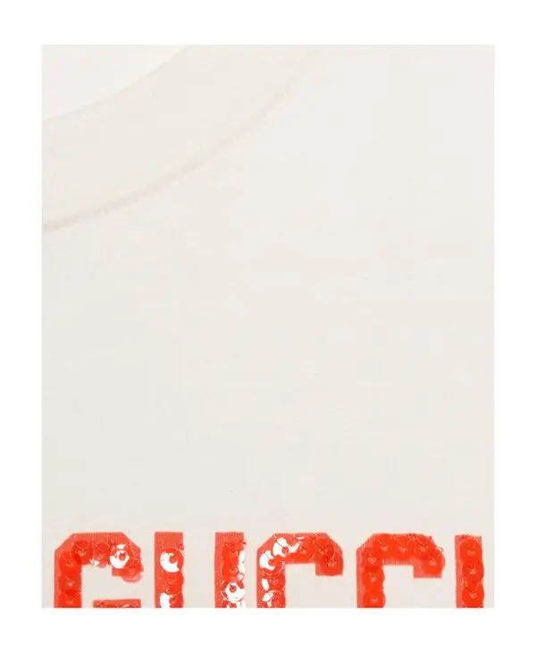 Gucci Sequined Slogan Print T-shirt