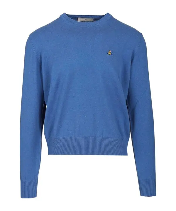 VIVIENNE WESTWOOD Orb Embroidered Long Sleeve Sweatshirt - Blue