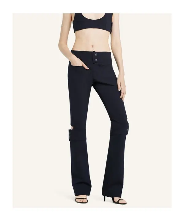 COURREGES Double Buckle Cut-out Trousers - Black