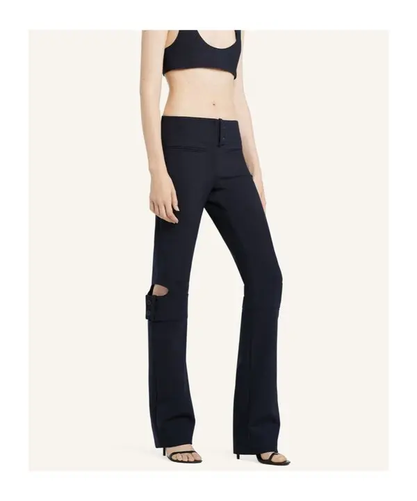 COURREGES Double Buckle Cut-out Trousers - Black