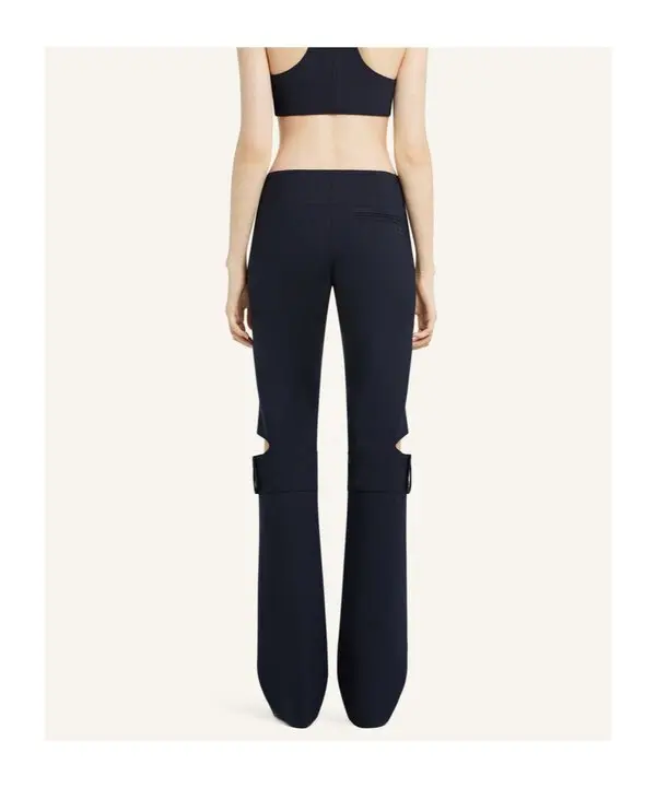 COURREGES Double Buckle Cut-out Trousers - Black