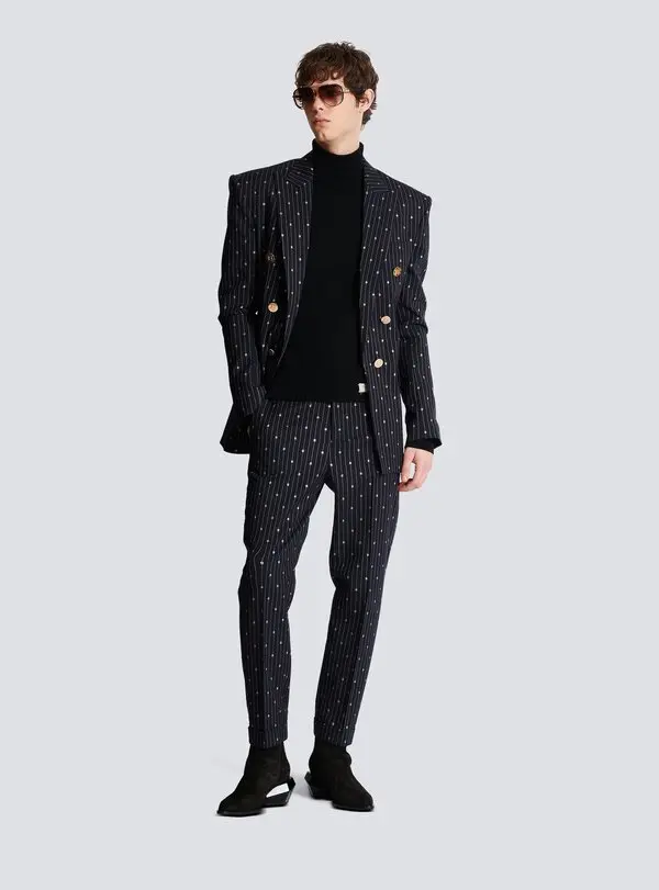 Balmain Ribbed Knit Turtleneck Jumper - Black