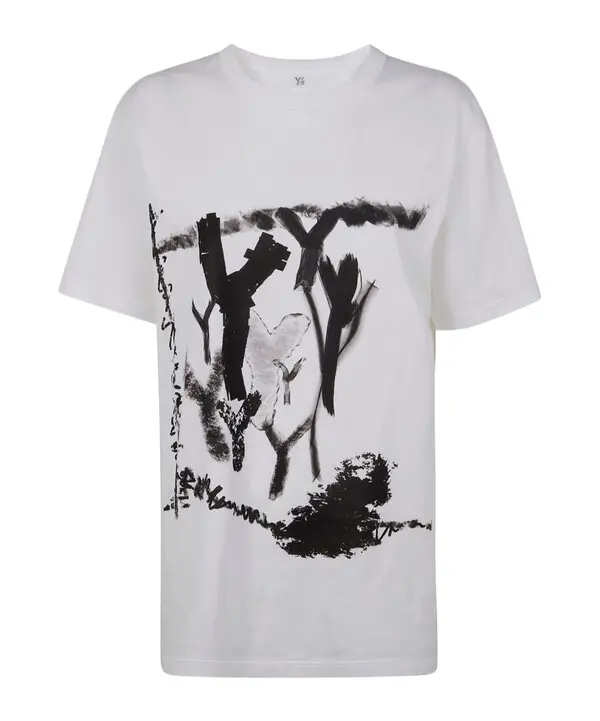 Y’s Cotton Graphic Print T-shirt - White