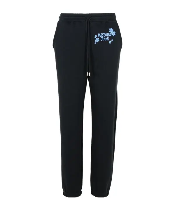 Moschino Logo Printed Drawstring Sweatpants - Black