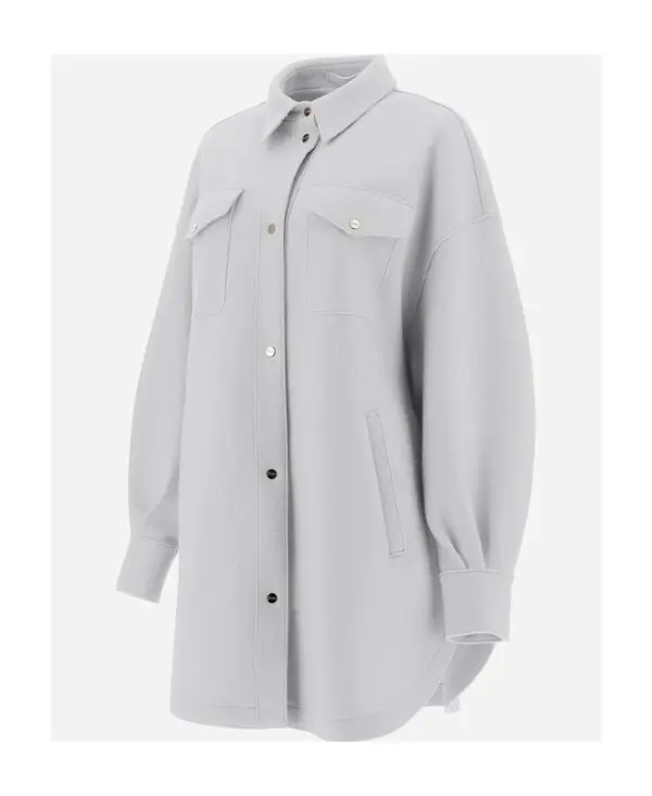 Herno Felted-finish Buttoned Long Shirt