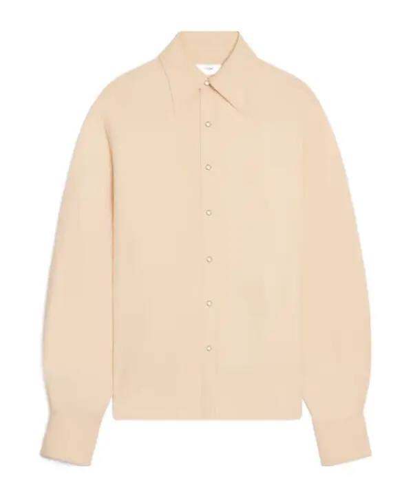 Celine Shirt In Viscose And Silk Cady - Vanilla