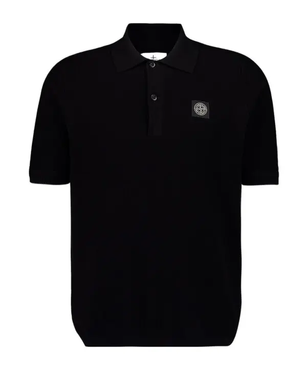 Stone Island Short-sleeved Knitted Polo Shirt