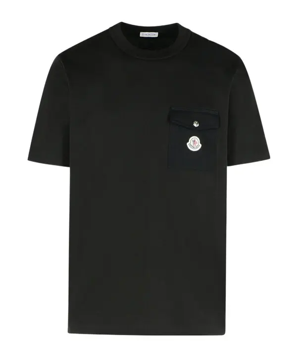 Moncler Pocket Detailed Crewneck T-shirt - Black