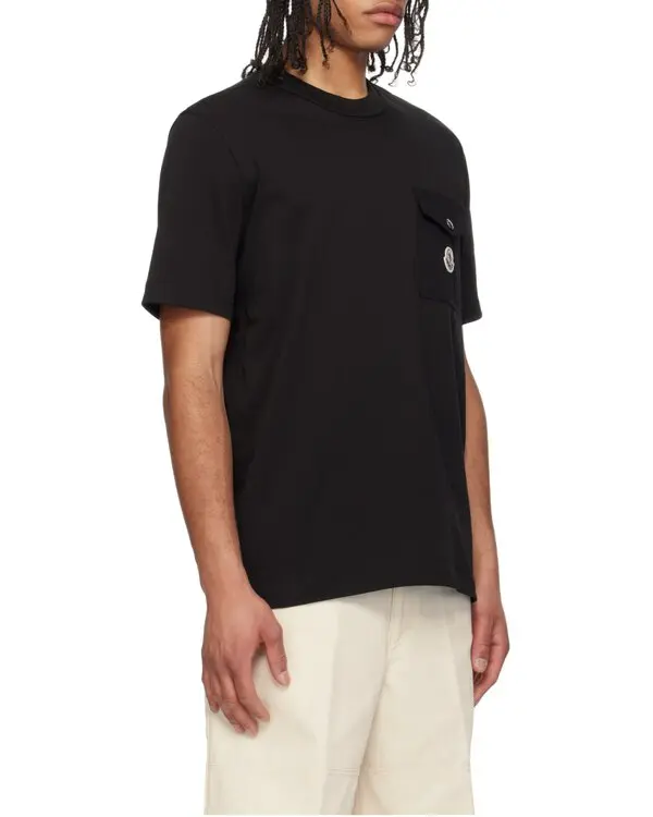 Moncler Pocket Detailed Crewneck T-shirt - Black