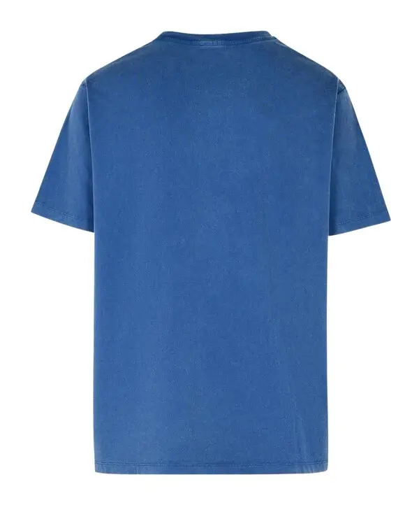 Balmain Logo Embroidered Crewneck T-shirt - Blue
