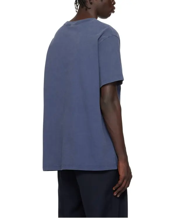Balmain Logo Embroidered Crewneck T-shirt - Blue