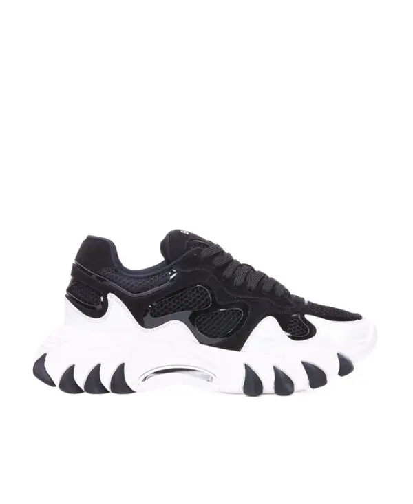 Balmain B-east Leather, Suede, And Mesh Trainers - Black