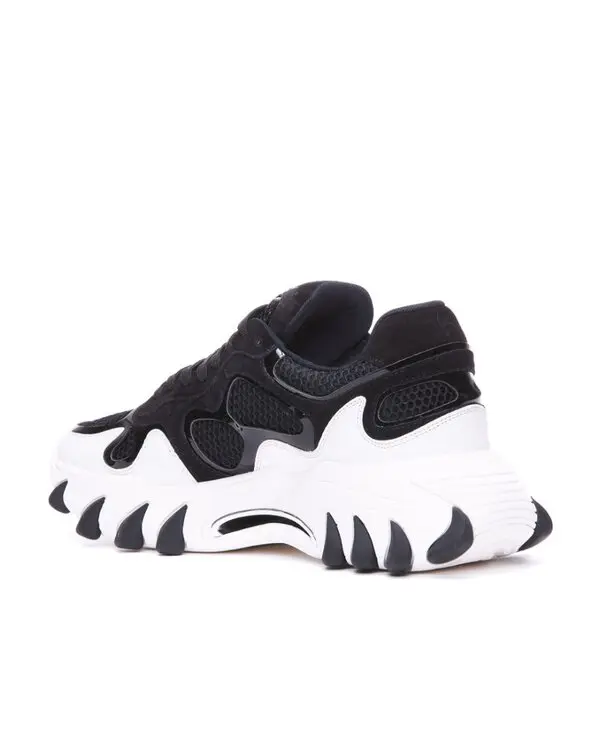 Balmain B-east Leather, Suede, And Mesh Trainers - Black