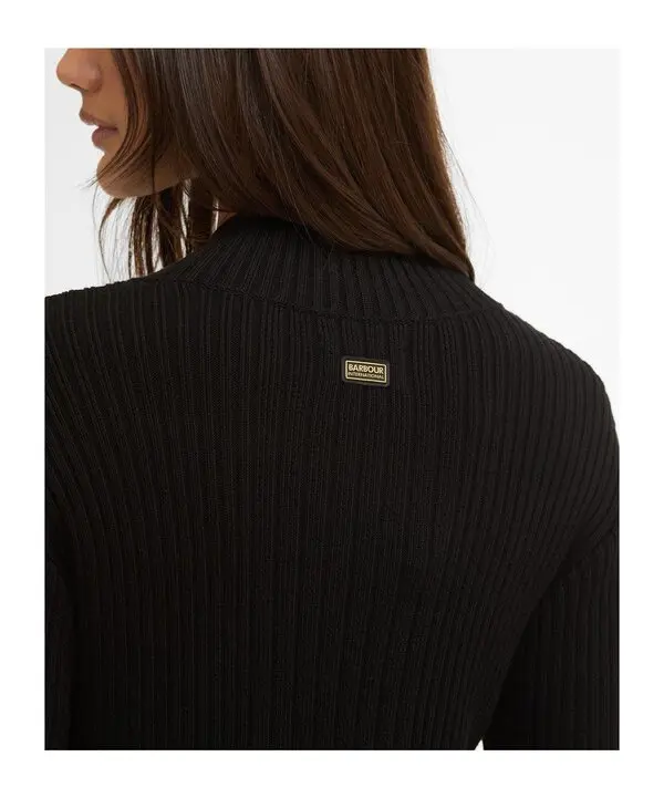 Barbour Long Sleeve Zip-up Ribbed Knit Dress
