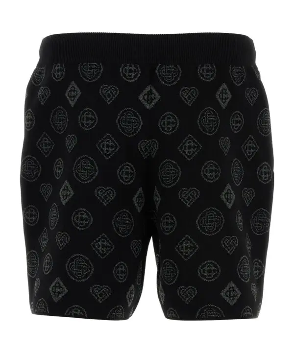 Casablanca Drawstring Stretch Jacquard Bermuda Shorts
