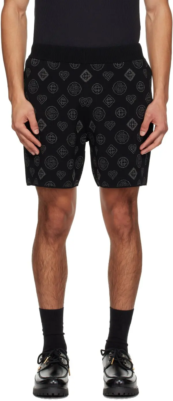 Casablanca Drawstring Stretch Jacquard Bermuda Shorts