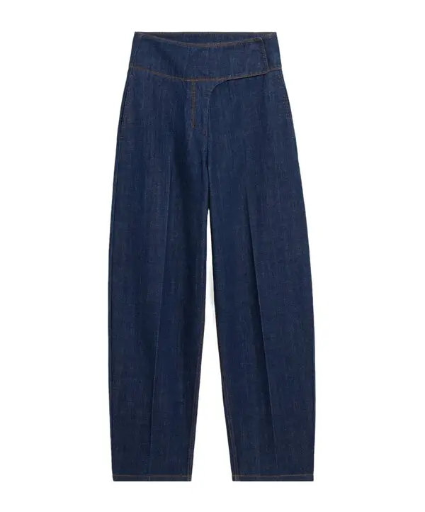 AMI Paris Wrapped Belted Balloon Fit Jeans - Indigo