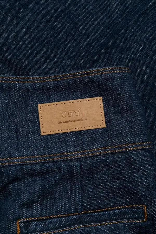 AMI Paris Wrapped Belted Balloon Fit Jeans - Indigo