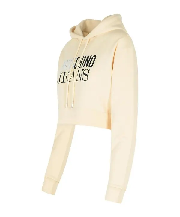 Moschino Logo Printed Cropped Hoodie