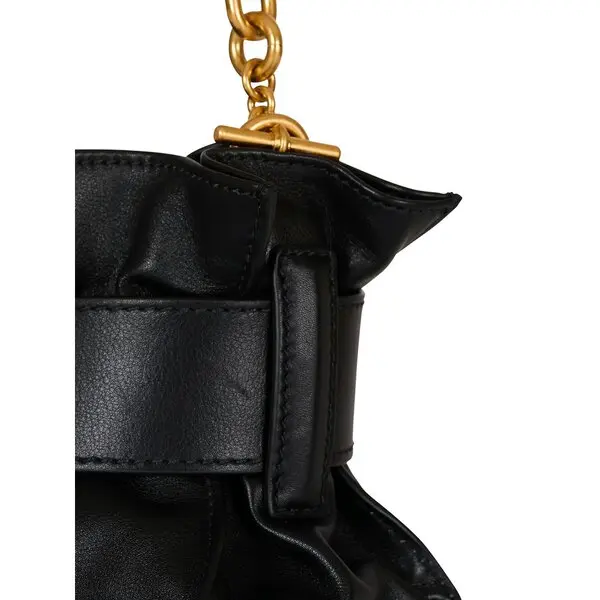 Balmain Anthem Mini Buckle Shoulder Bag - Black