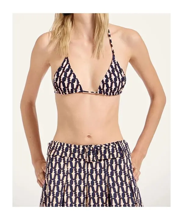 La DoubleJ Printed Triangle Bikini Top - Multicolor