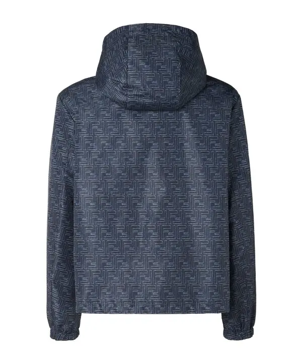 Fendi All-over Ff Printed Hooded Reversible Jacket