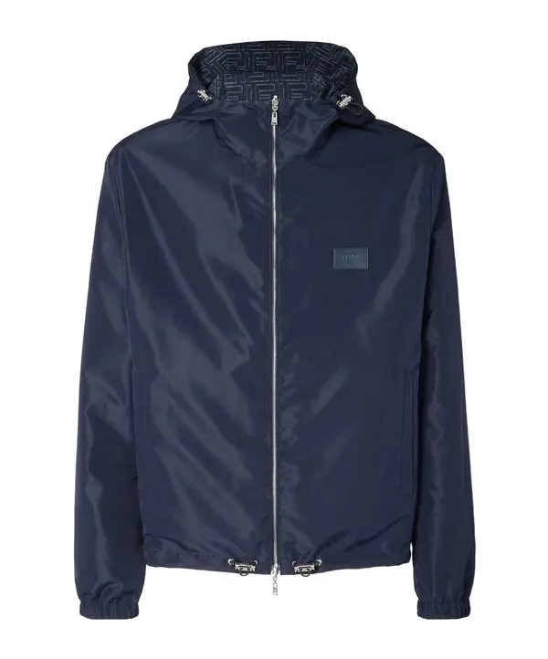 Fendi All-over Ff Printed Hooded Reversible Jacket