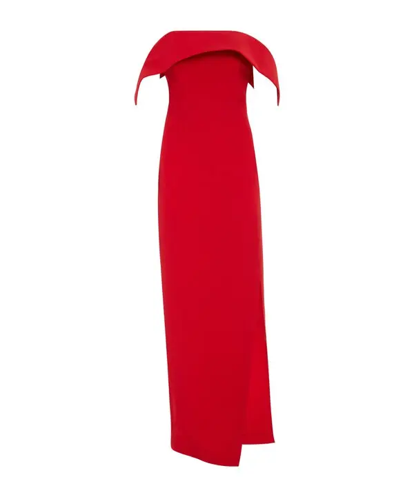 Roland Mouret Off-shoulder Crepe Gown