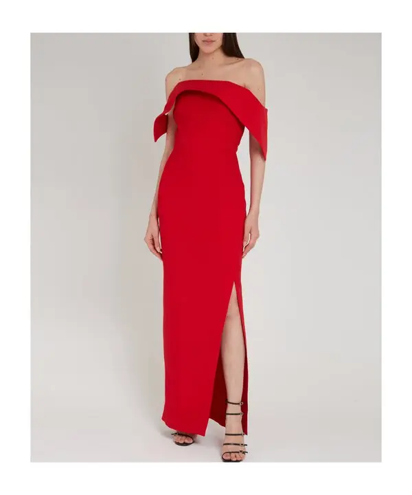 Roland Mouret Off-shoulder Crepe Gown