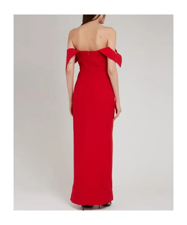 Roland Mouret Off-shoulder Crepe Gown