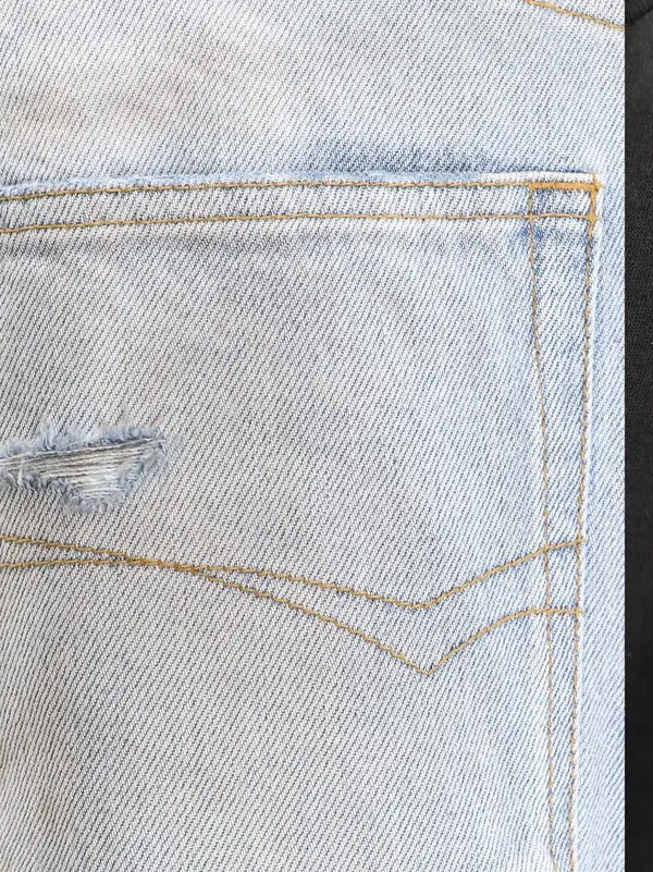 Balenciaga Distressed Relaxed Fit Jeans - Light Blue